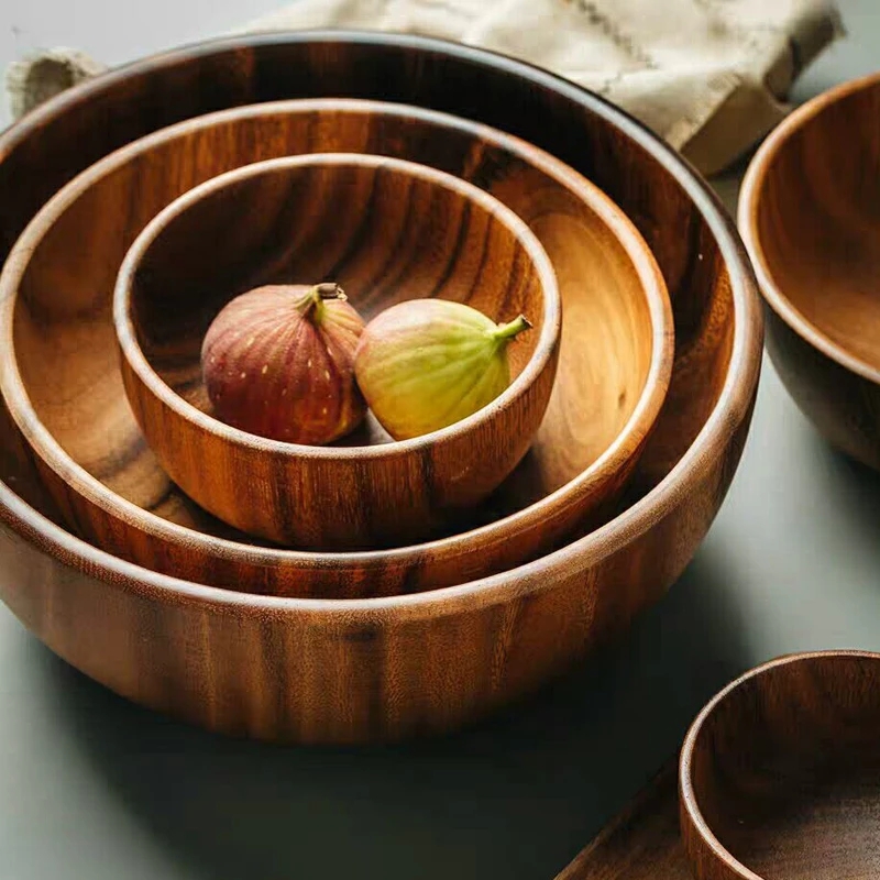 Customized wooden bowls of various sizes