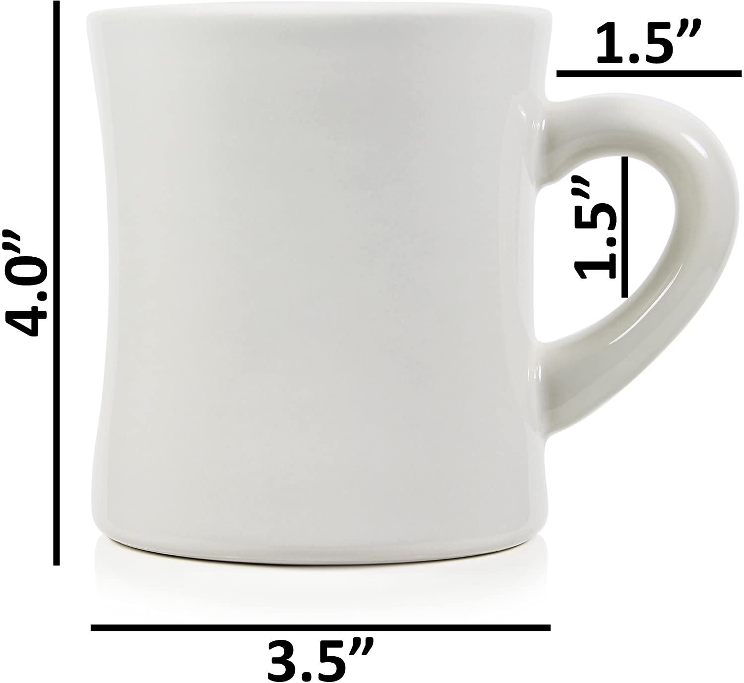 Heavy-duty white ceramic mugs