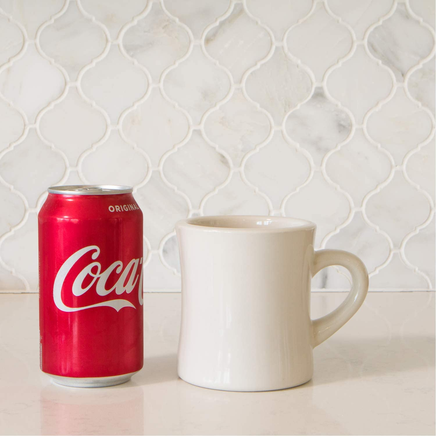 Heavy-duty white ceramic mugs