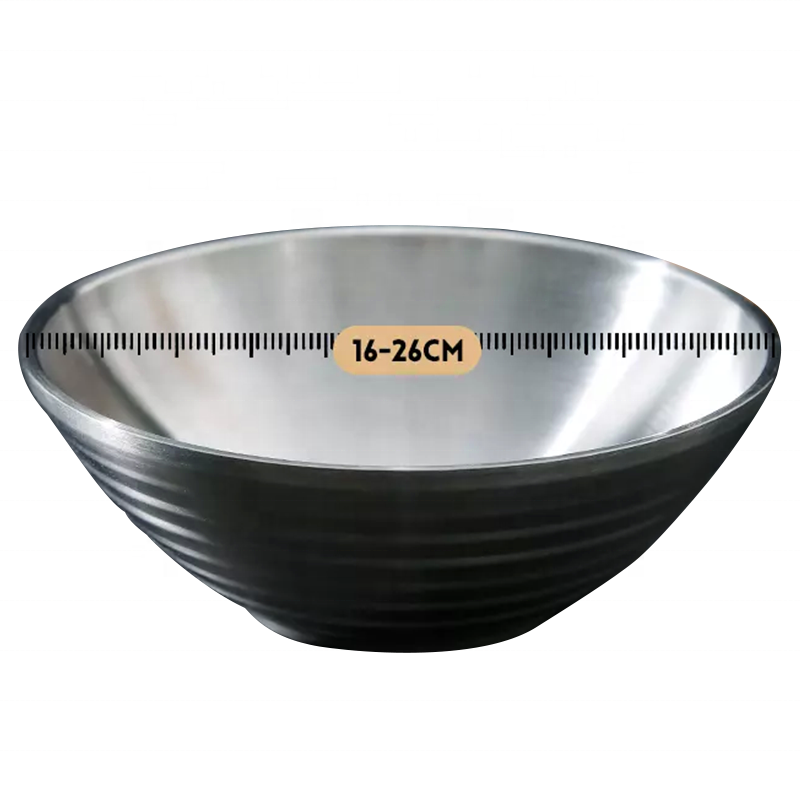 Large high temperature round steel bowl