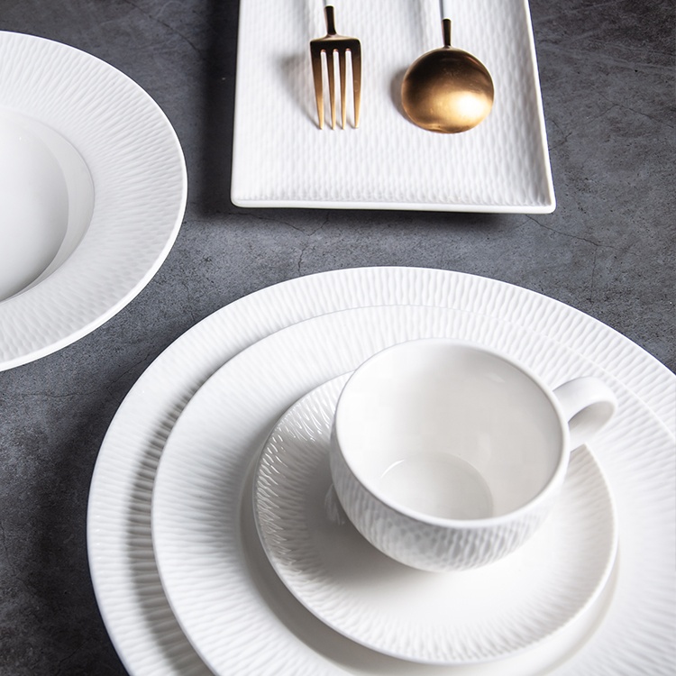 Premium hotel white ceramic dishes