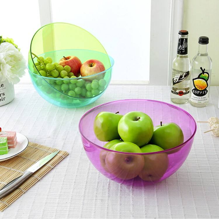 Transparent and durable colored plastic bowl